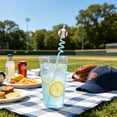 12pcs Baseball Themed Spiral Drinking Straw Reusable Party Straw for ...