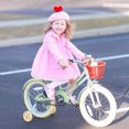 ACEGER 18 Inch Girls Bike with Basket, Green, Training Wheels, Ages 7 ...