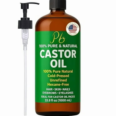NOW Castor Oil, 100% Pure, Cold Pressed, Skin and Hair Care, 16 oz Pack ...