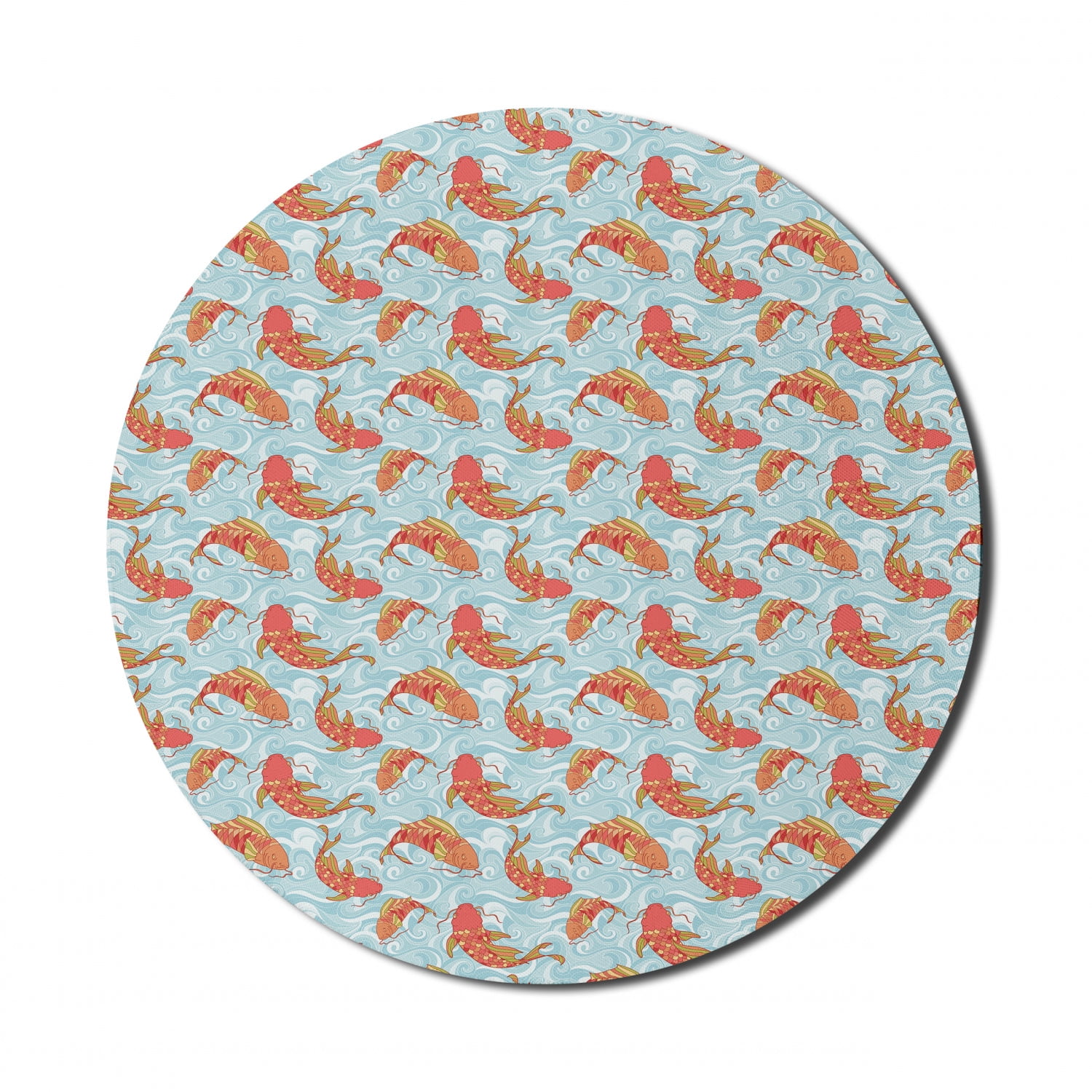 Fish Mouse Pad for Computers, Colorful Japanese Koi Fishes Swimming in ...