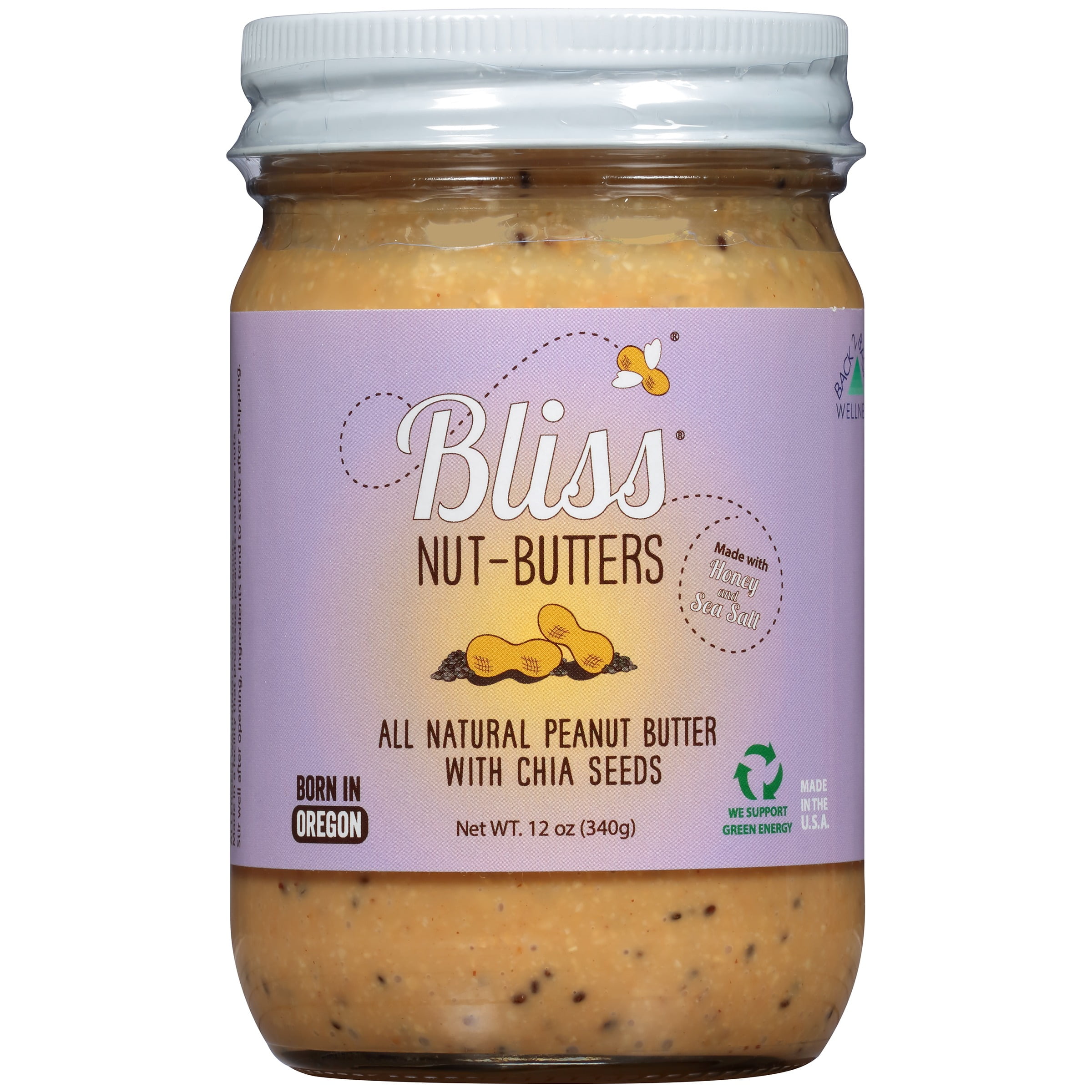 Bliss® Nut-Butters All Natural Peanut Butter with Chia Seeds 12 oz. Jar ...