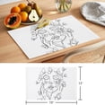 Abstract Face Cotton Linen Placemats Set of 1, Black Lines Women Face ...