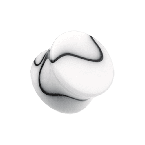 Marble Swirl Acrylic Double Flared Ear Gauge Plug White - Walmart.com