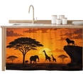 Desert Sunset Cabinet Curtains 28" W x 51" L, Lion Elephant Tree ...