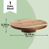Acacia Wood Round Cake Stand (12.75 in), Elegant Serving Platter for ...