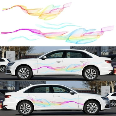 2Pcs Meteor Graphics Car Body Side Stickers Star Racing Sports Stripe ...