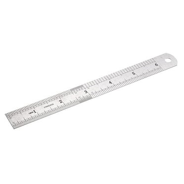 12” and 6” Ruler Set Stainless Steel Metal Straight Ruler Scale Double ...