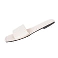Bkhluea Women Embossed Square Toe Flat Slide Sandals Comfortable ...