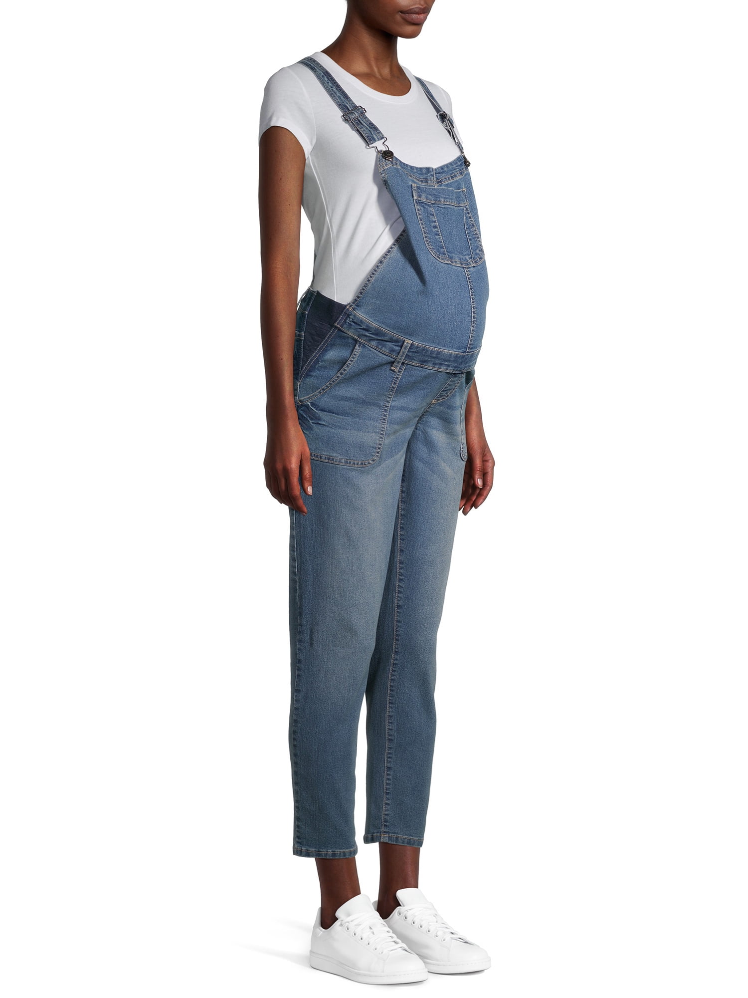 Planet Motherhood Maternity Women's Overalls with Side Panel - Walmart.com
