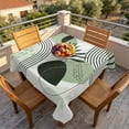 Abstract Mid Century Green Color Block Table Cloth 54x54in, Waterproof ...