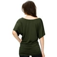 Made by Johnny Women's Boat Neck Short Sleeve Dolman Drape Top XXL OLIVE - Walmart.com