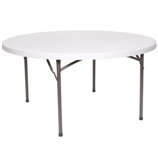 Rhino Plastic Table - 60" Round - White Granite - Walmart.com