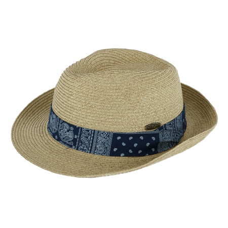 Tidal Tom UPF 50+ Fedora Hat with Bandana Print Band (Men's) | Walmart ...