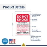 Do Not Knock Do Not Disturb Sign - No Soliciting - 10"x7" - .040 Rust ...