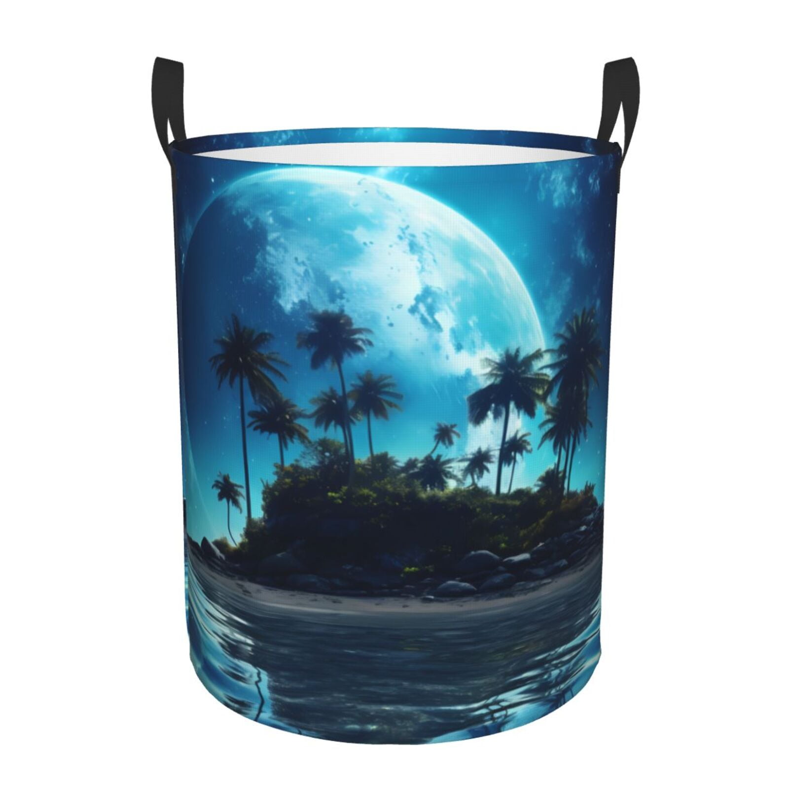 Fotbe Hawaiian Beach Pirate Moon Cesto de Ropa con Asas, Cesto ...