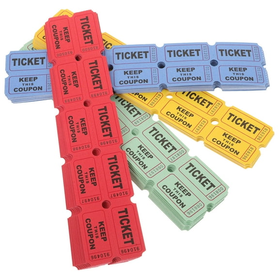 Walmart's 4 Rolls of Single Stub Colored Raffle Tickets, 2000 Tickets ...