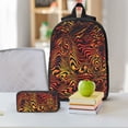 Burn Curved Line Fire 17-inch Laptop Backpack 3-Piece Set with ...