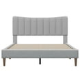 Upholstered Platform Bed Frame, Full Bed Frame with Vertical Channel ...