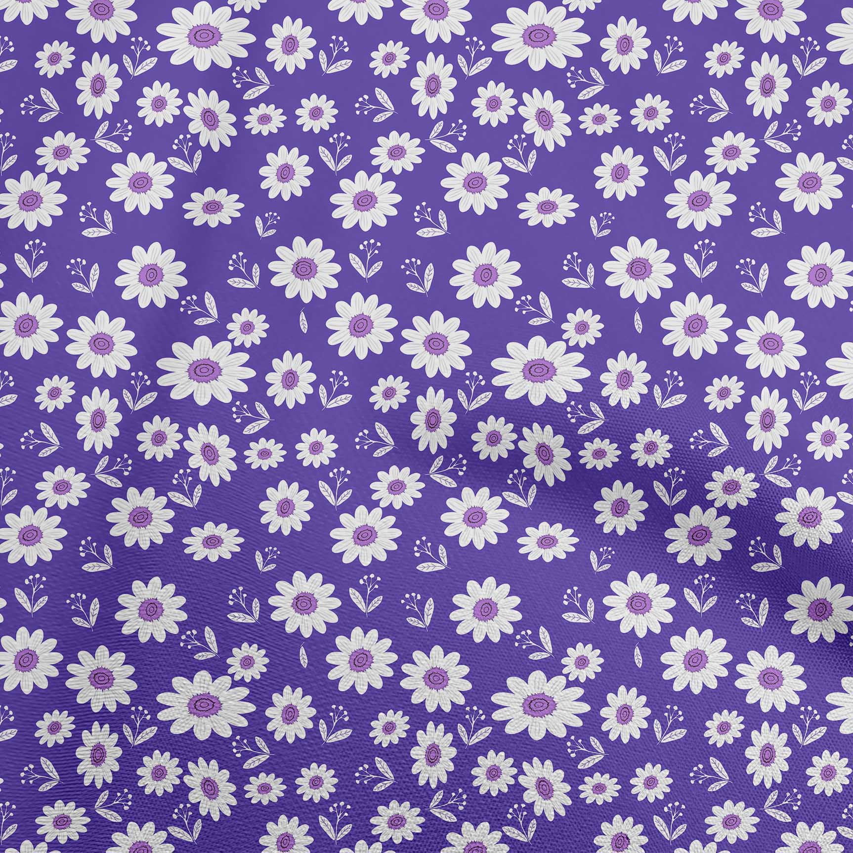oneOone Viscose Chiffon Purple Fabric Kids Floral Dress Material Fabric ...