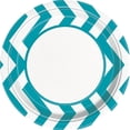 9" Chevron Paper Dinner Plates, Caribbean Teal, 8ct - Walmart.com