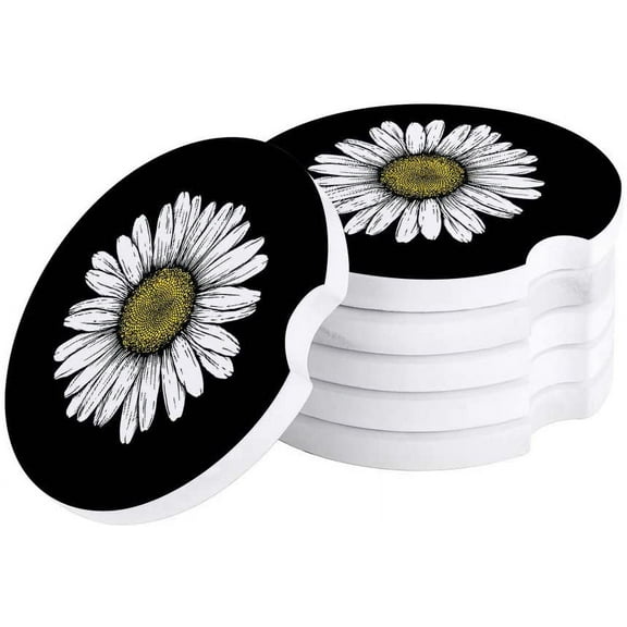 Set of 6 Coasters for Drinks,OLIBUY Absorbent Marble Style Ceramic ...