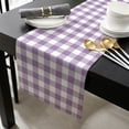 Purple Checkered Table Runner 70 Inches Long - Farmhouse White Buffalo ...