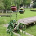 Ceramic Hanging Planters, Set of 4 Pots with Drainage Holes,Boho Indoor ...