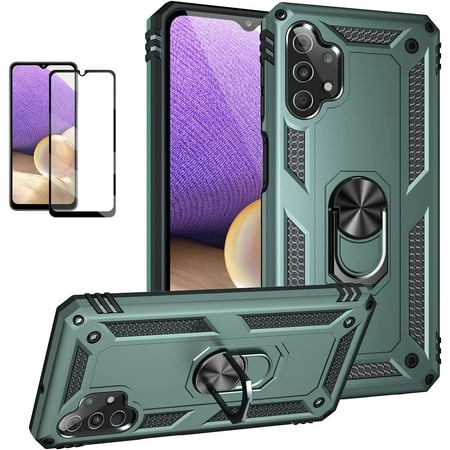 for Samsung Galaxy A32 5G Case with Glass Screen Protector,Hybrid Heavy ...