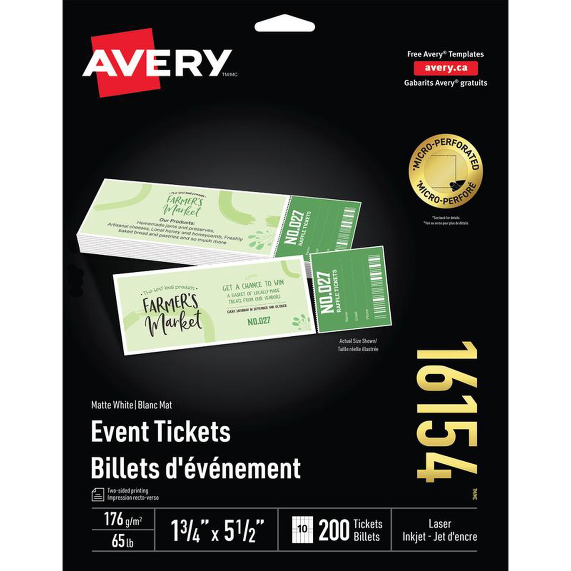 Click here for Avery Event Tickets  1¾ X 5½  White  20 Sheets/Env... prices
