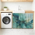 Abstracts Marble Cabinet Curtains 28" W x 35" L Teal Green Glod Ombre ...