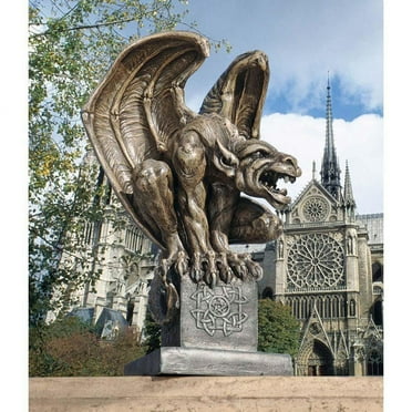 "Ebros Exclusive Gothic Gargoyle Statue, 20"" Tall, with Solar LED ...