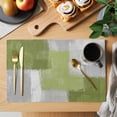 Abstract Graffiti Art Cotton Linen Placemats Set of 1, Green Grey ...