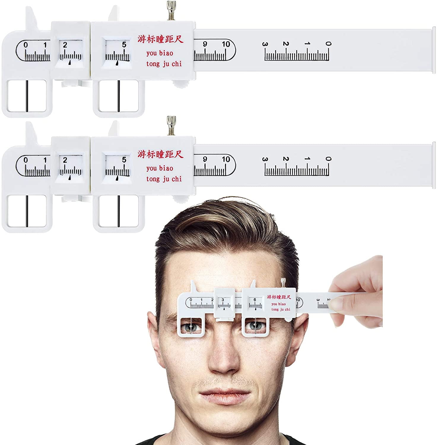 2 Pieces Measure Optical Vernier PD Ruler Pupil Distance Meter Eye ...