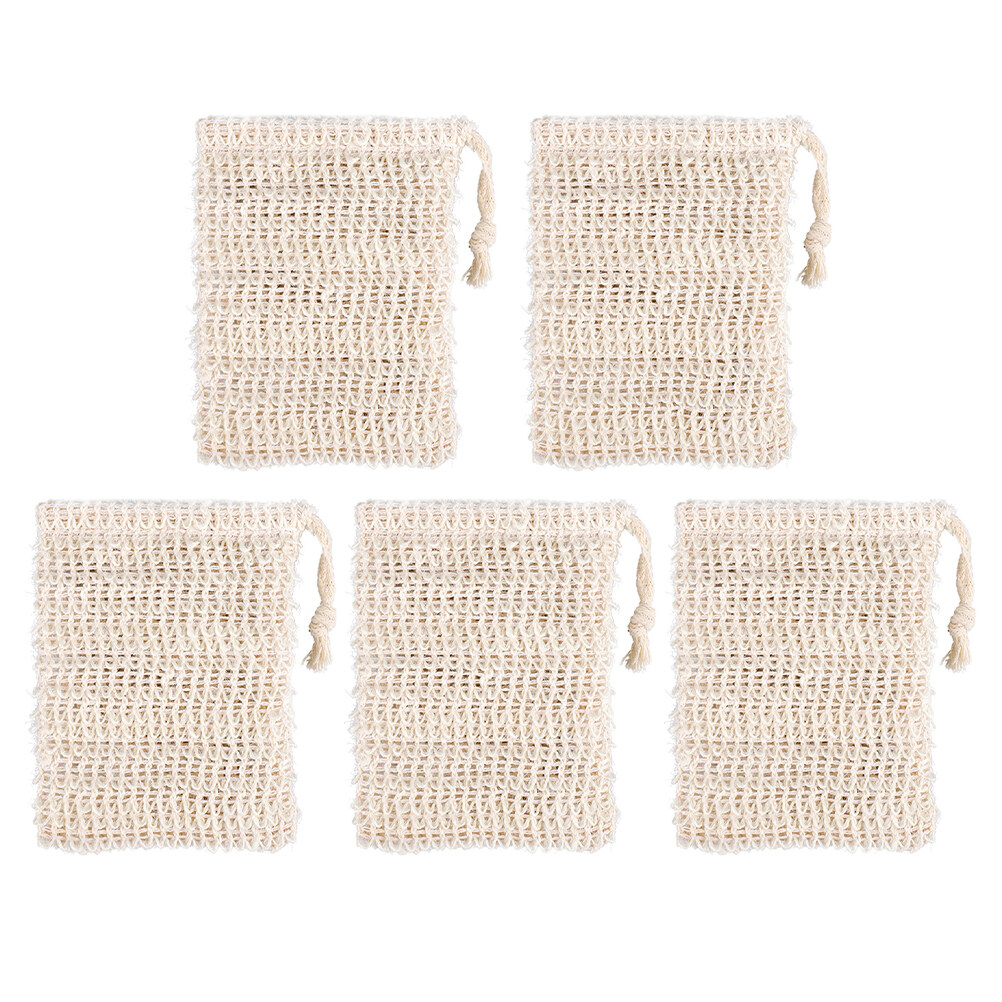 Homemaxs 5Pcs Exfoliating Bath Pouch Soap Saver Bag Bubble Pocket Light ...