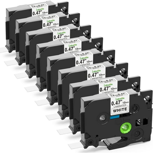 12mm 47 Laminated White Tz Tape