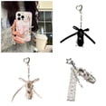 ANXPTIME Ballet Shoes Bowknot Keychain with Pearls Decorations for ...