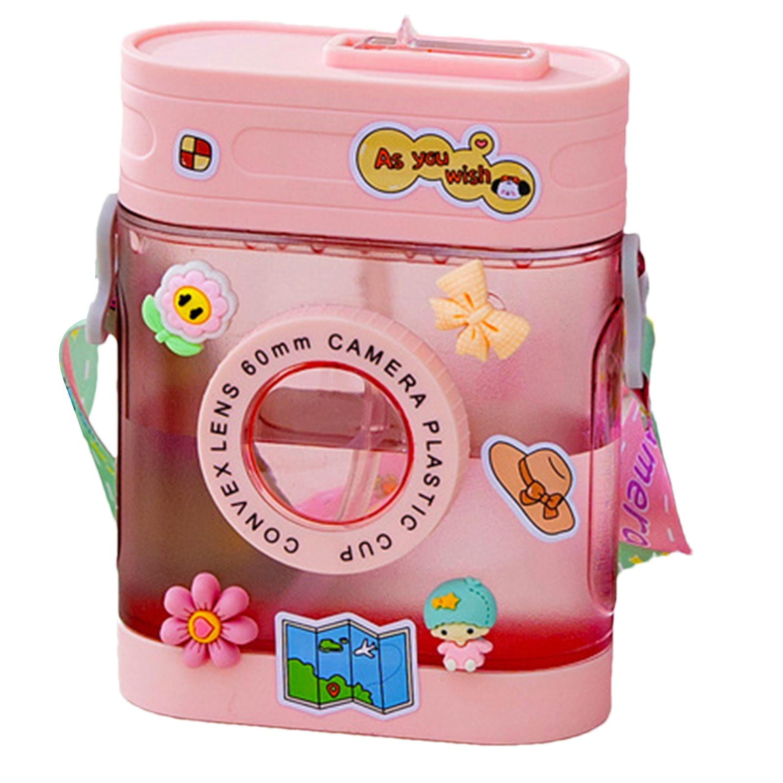 Camera Water Bottle | 450ml Camera-shaped Straw Cups Bottle | Cartoon ...