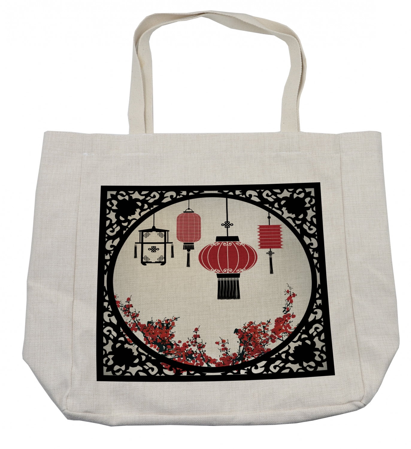 Lantern Shopping Bag, Lanterns with Japanese Sakura Cherry Blossom ...