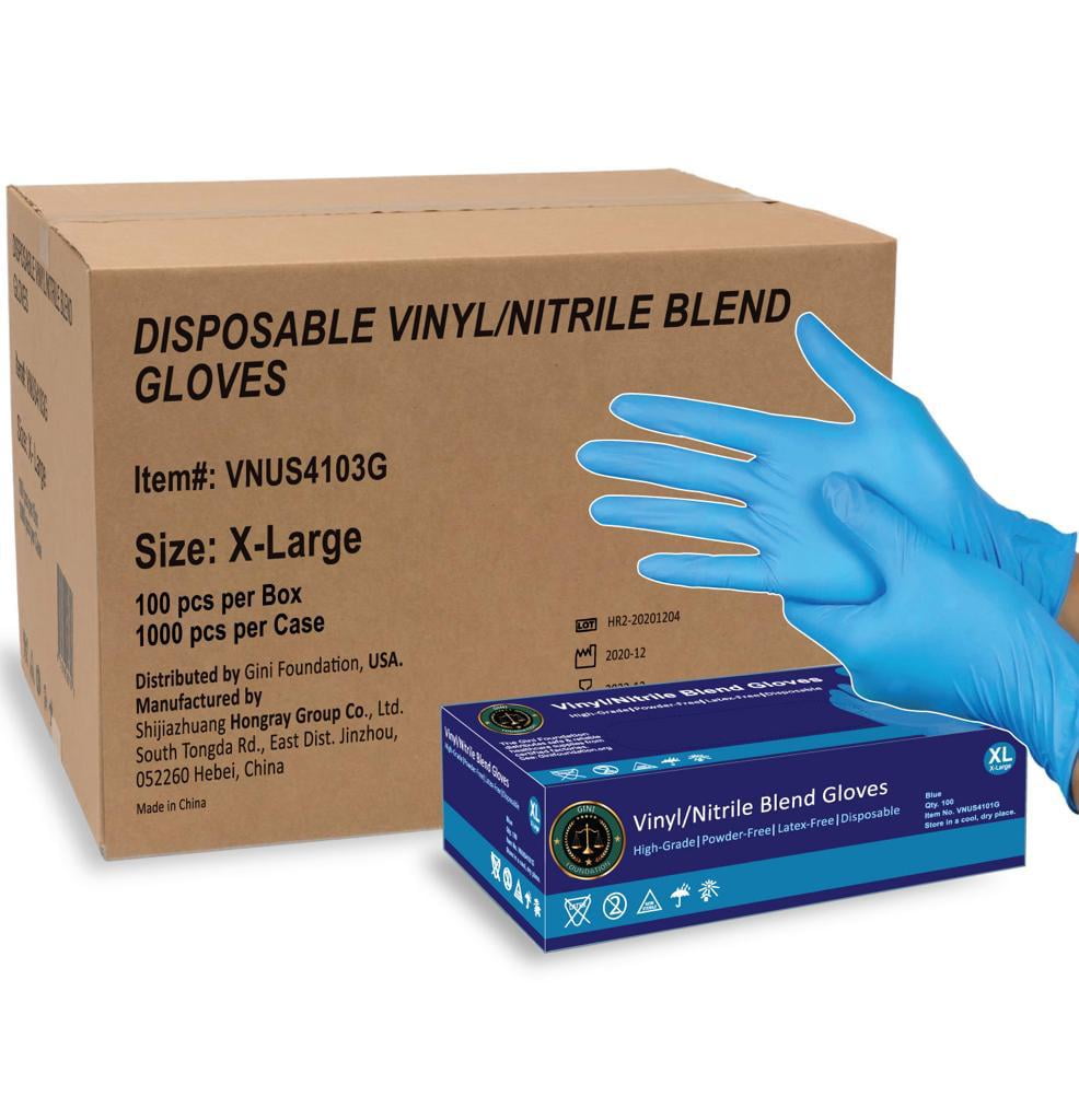 Nitrile-Vinyl Blend. Disposable Exam Gloves Latex Free Multi-Purpose ...
