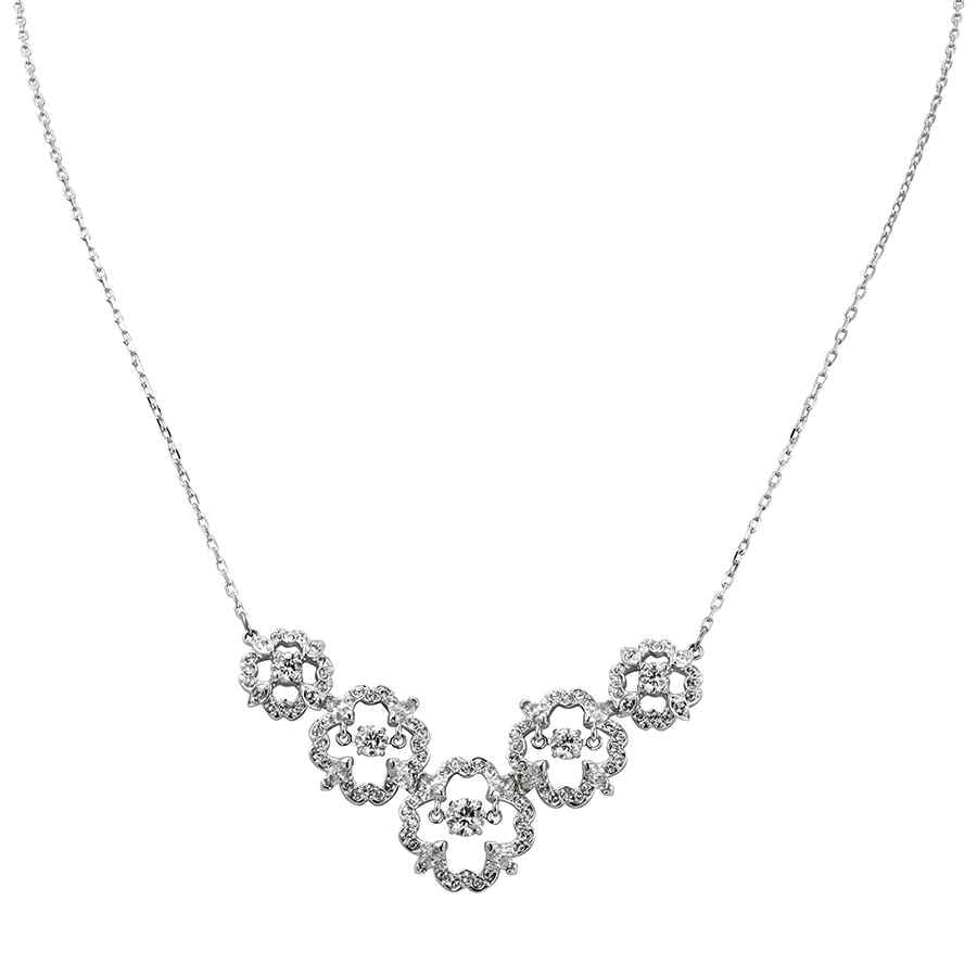 SPARKLING DC:NECKLACE MED FLOWR CZWH/CRY 5397240 - Walmart.com