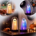 2pcs Halloween Ghost Cloche Night Light, Cute Fabric Ghost Dome Lamp ...