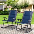 2 Piece Outdoor Rocking Chair Set, Patio Furniture Set with Folding ...