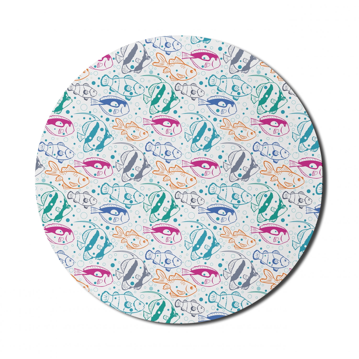 Fish Mouse Pad for Computers, Marine Design Ocean Animals Underwater ...