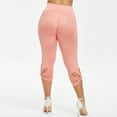 Womens Plus Size Capri Leggings High Waisted Cutout Stretch Capris