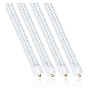 T8 8FT LED Tube Light, 8 Foot T8 V Shaped Single Pin FA8 Base, Ballast Bypass 270° 50W 6750LM ...