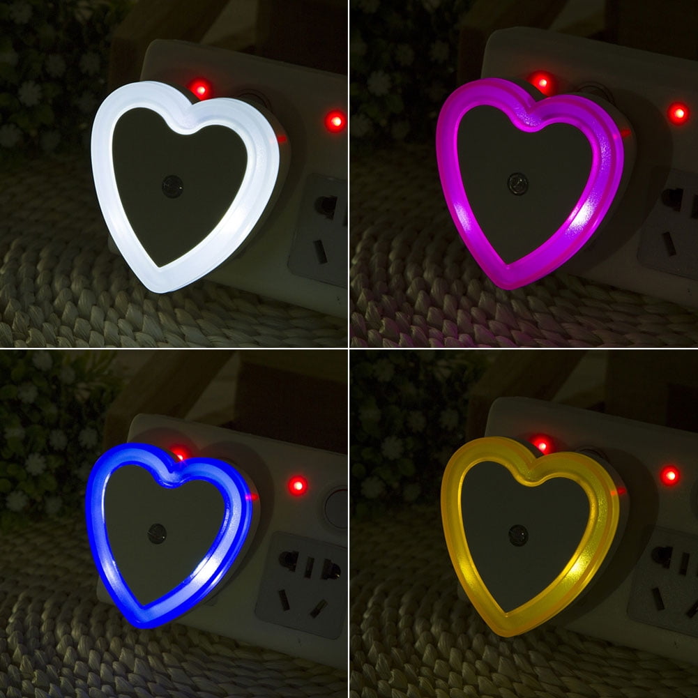 Farfi Heart-Shaped LED Night Light Automatic Sensor Hallway Bedroom ...
