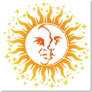 Bohemia Sun Drawing Stencil 11.8x11.8inch Reusable 4 Styles Boho Sun ...