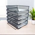 5 Tier Letter Tray Desk File Organizer,Metal Paper Organizer for Office ...