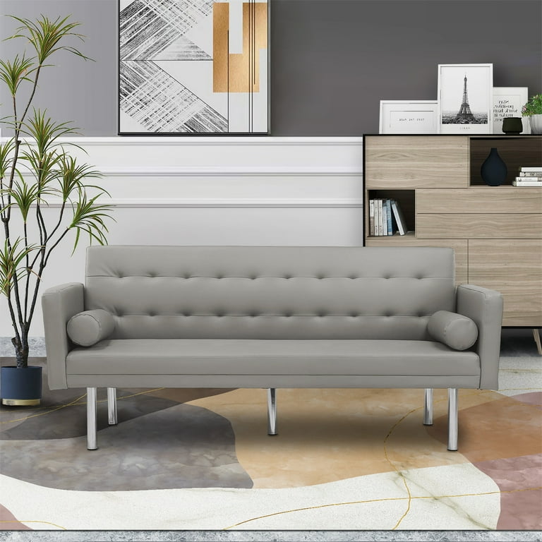 68 Inch Leather Sleeper Sofa | Baci Living Room