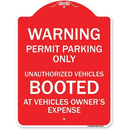 SignMission Designer Series Sign - Warning Permit Parking Only ...